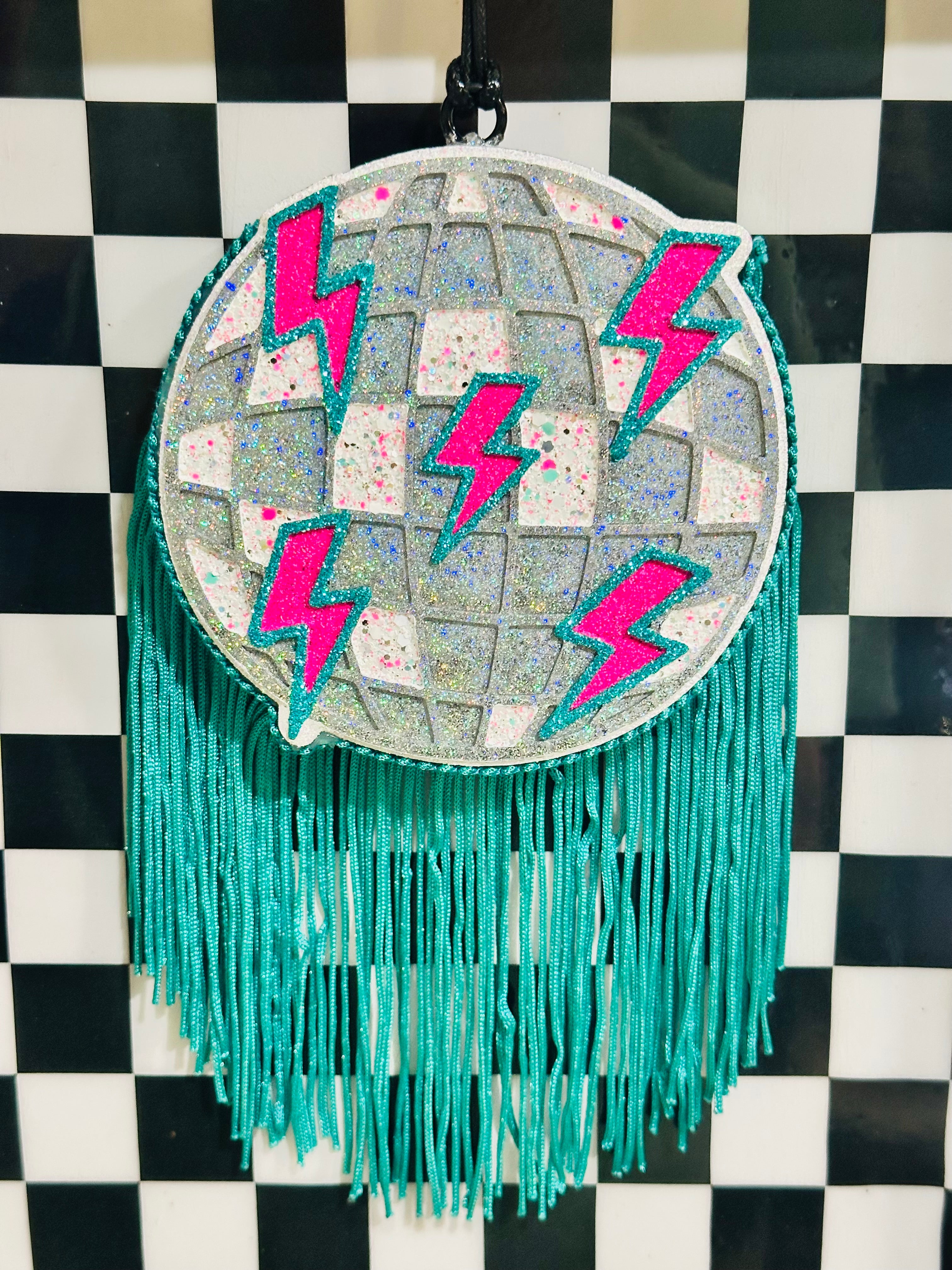 Disco Ball w/ Bolt Car Freshie – Sassy Fras Couture
